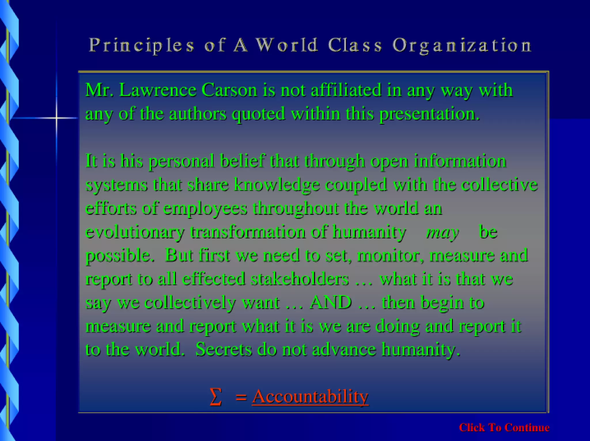 ! Principles Of A World Class Organization Nautopdf1 101407 | PPT