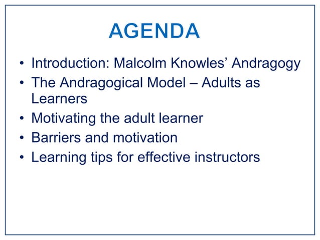 Principles of Adult Learning