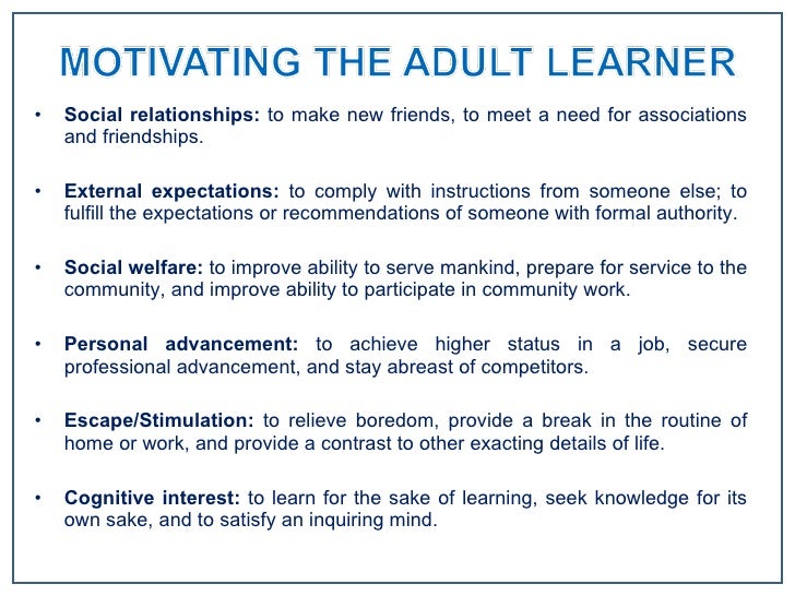 Principles of Adult Learning