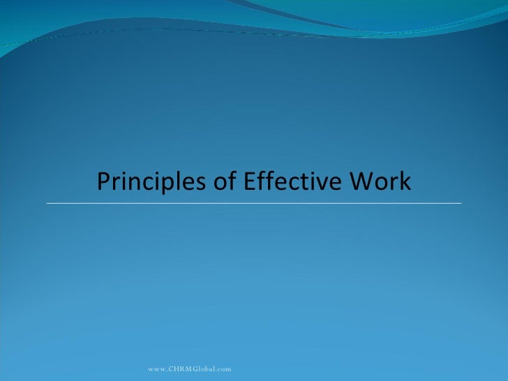 Principles Of Effective Work