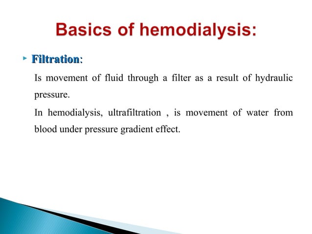 Principles of-hemodialysis | PPT | Blood Disorders | Diseases and ...