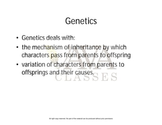 Principles of Inheritance and Variation in Genetics and Evolution pdf | PPT