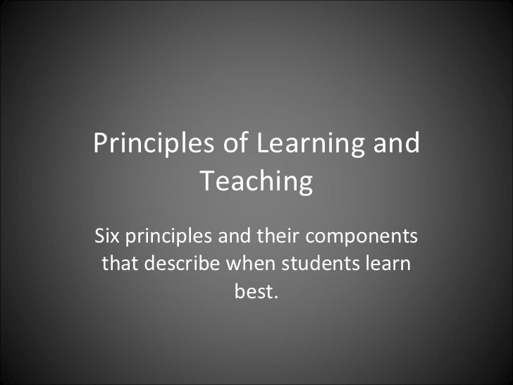 Principles Of Learning And Teaching