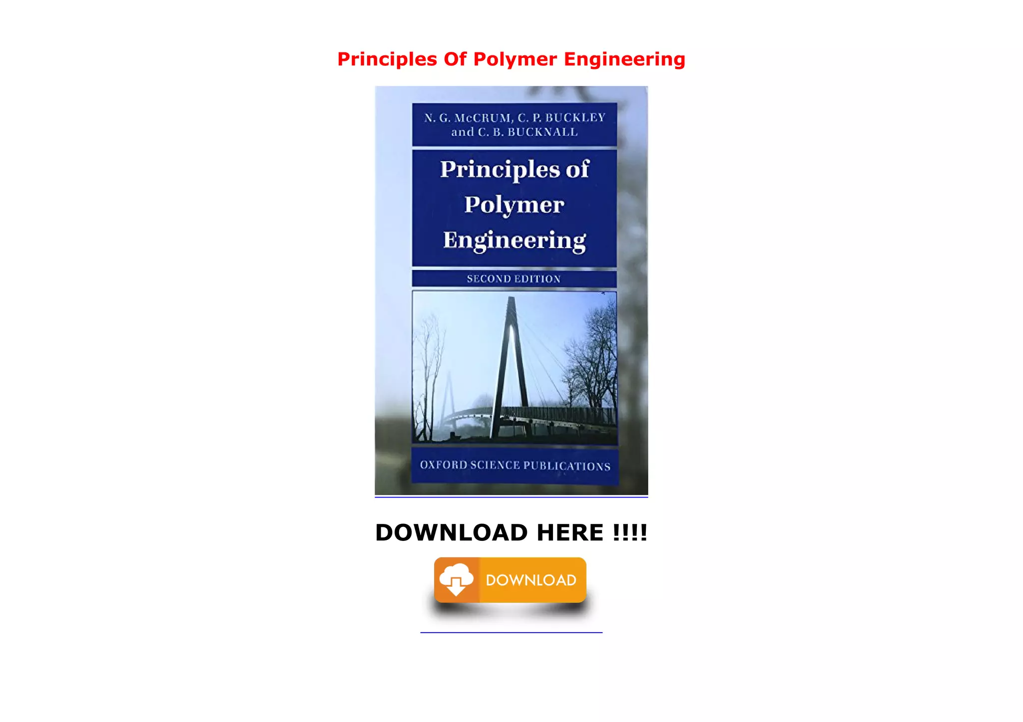 Principles Of Polymer Engineering | PDF