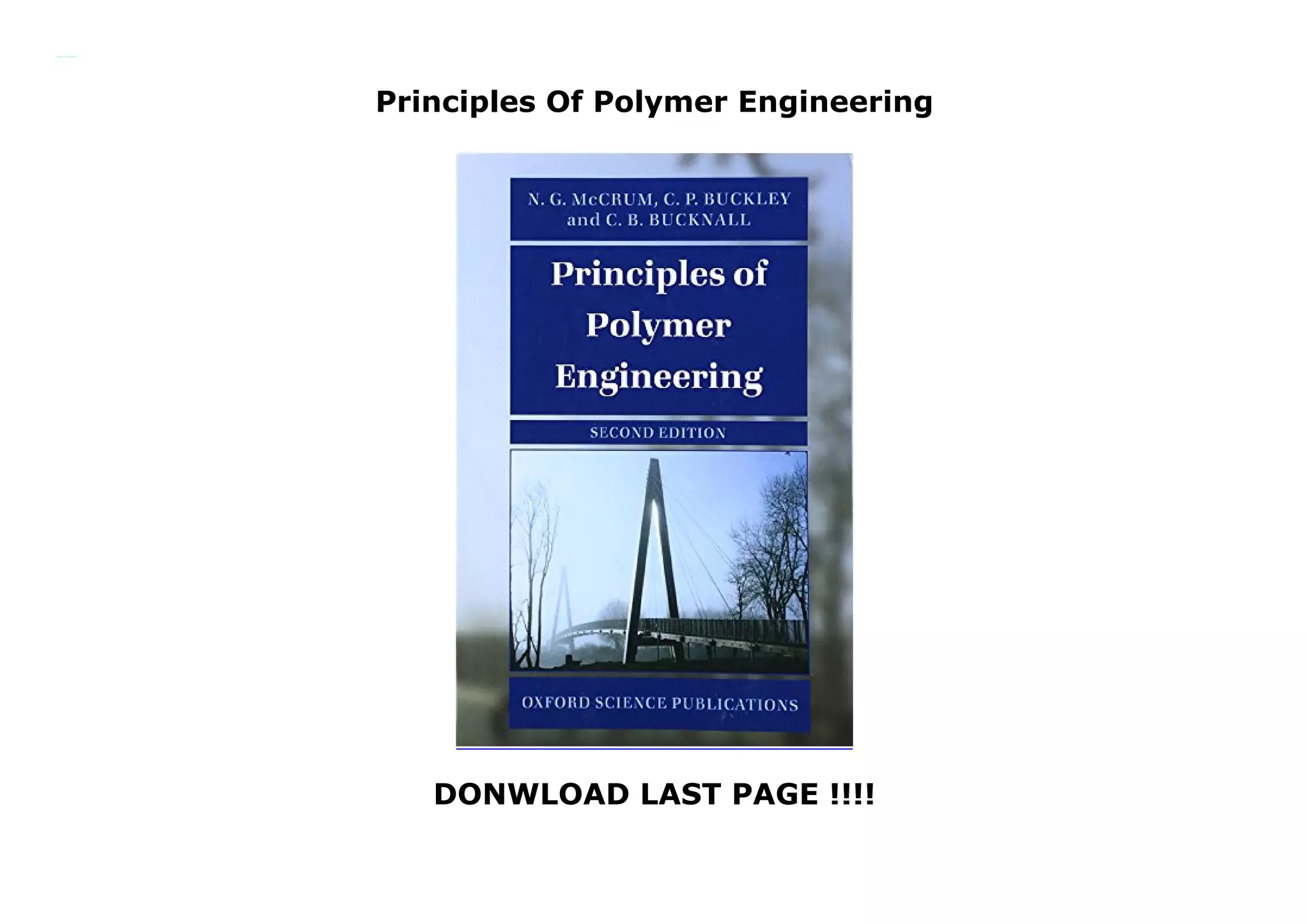 Principles Of Polymer Engineering | PPT
