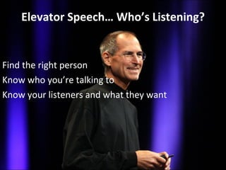 Principles of Presentation Delivery- Developing Your Elevator Speech | PPT