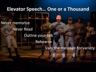Principles of Presentation Delivery- Developing Your Elevator Speech | PPT