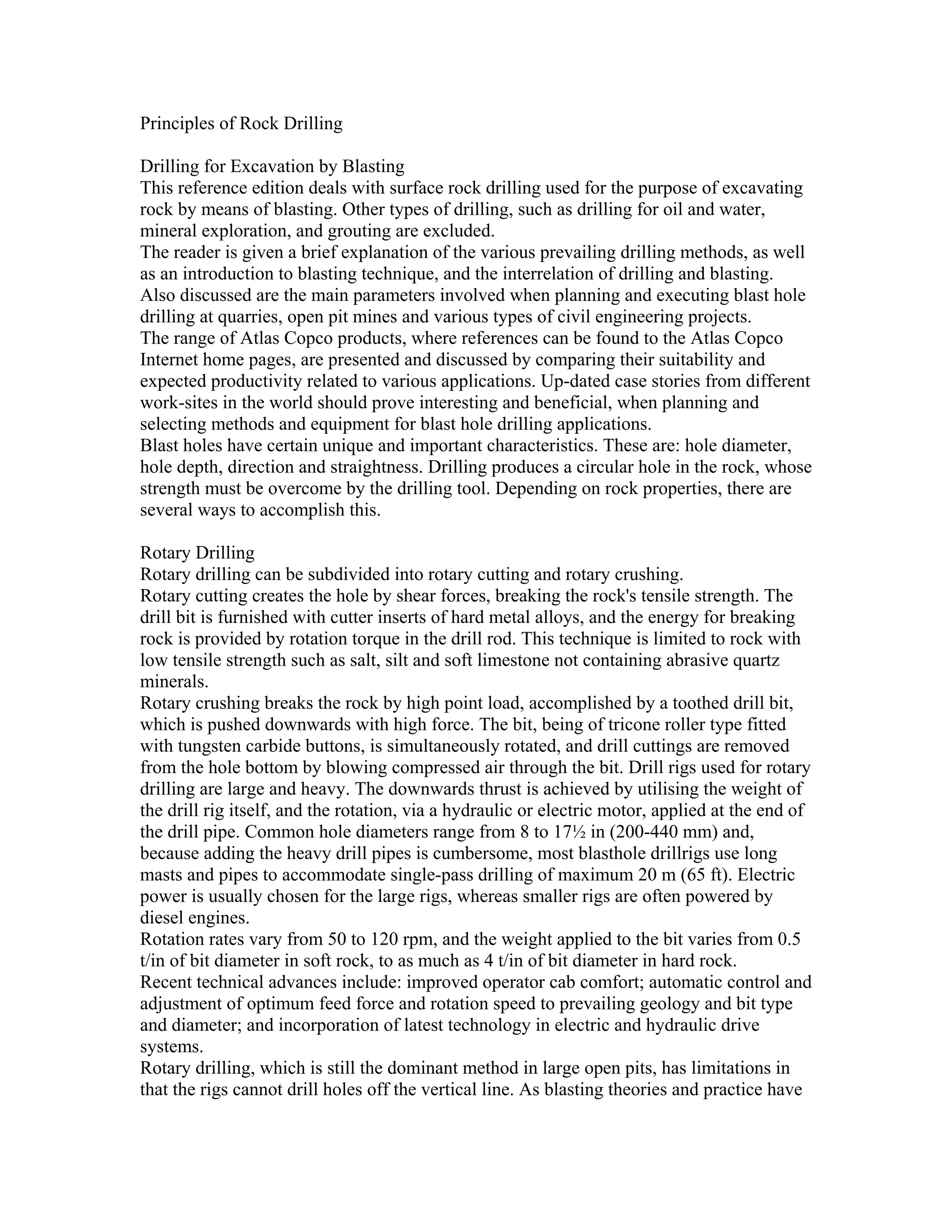 Principles of-rock-drilling | PDF