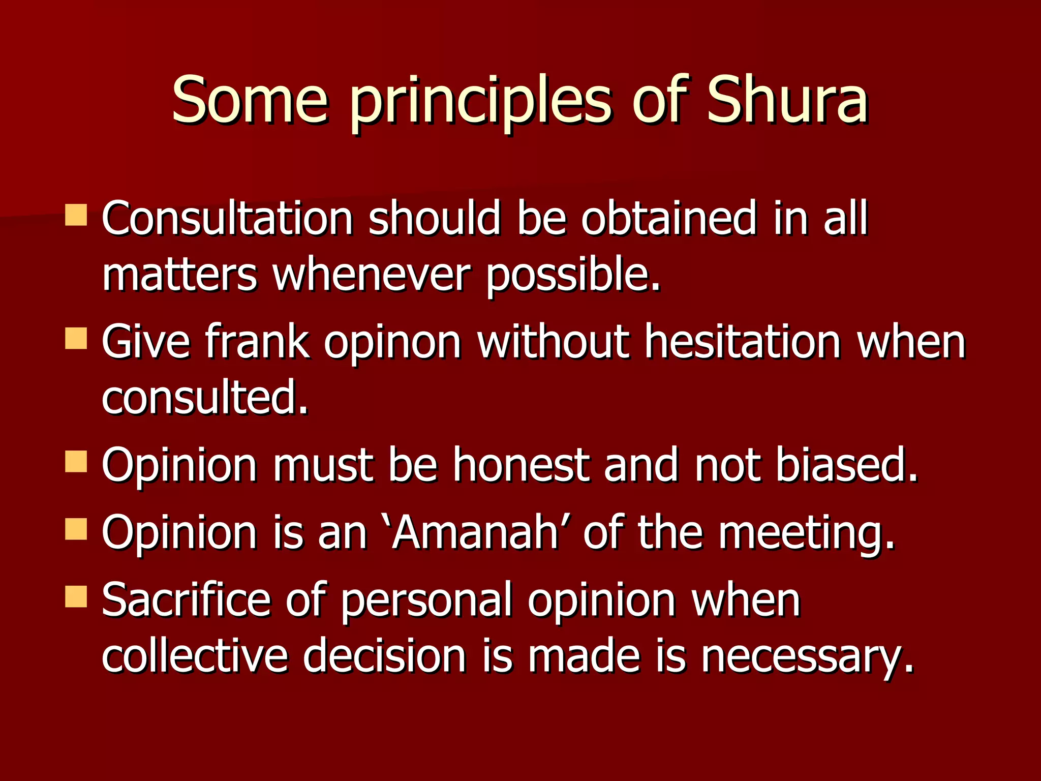 Principles of Shura | PPT