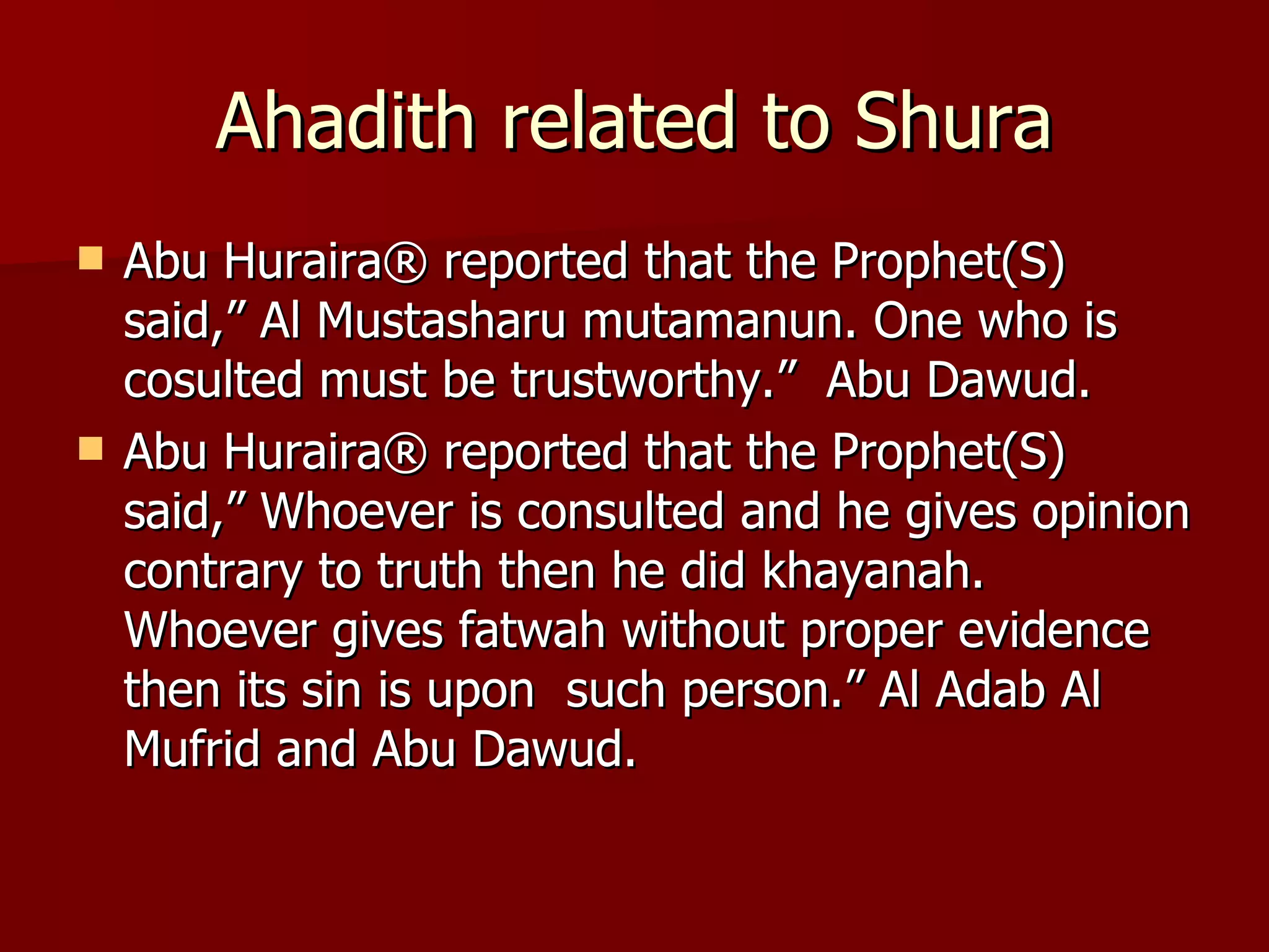 Principles of Shura | PPT
