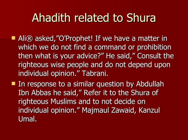 Principles of Shura | PPT | Islam | Religion & Spirituality