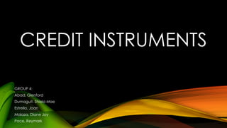 Principle of Money, Credit, and Banking - Credit instruments | PPT