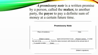 Principle of Money, Credit, and Banking - Credit instruments | PPTX