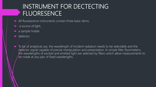 Principles and application of fluorescence spectroscopy | PPTX