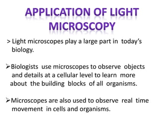 Principles and application of light microscopy | PPTX