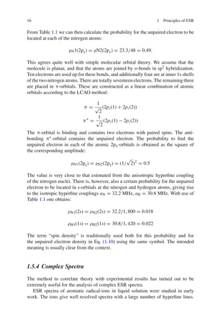 Principles and applications of esr spectroscopy | PDF