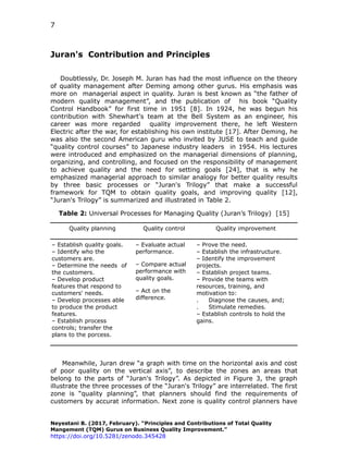 Principles and Contributions of Total Quality Mangement (TQM) Gurus on ...