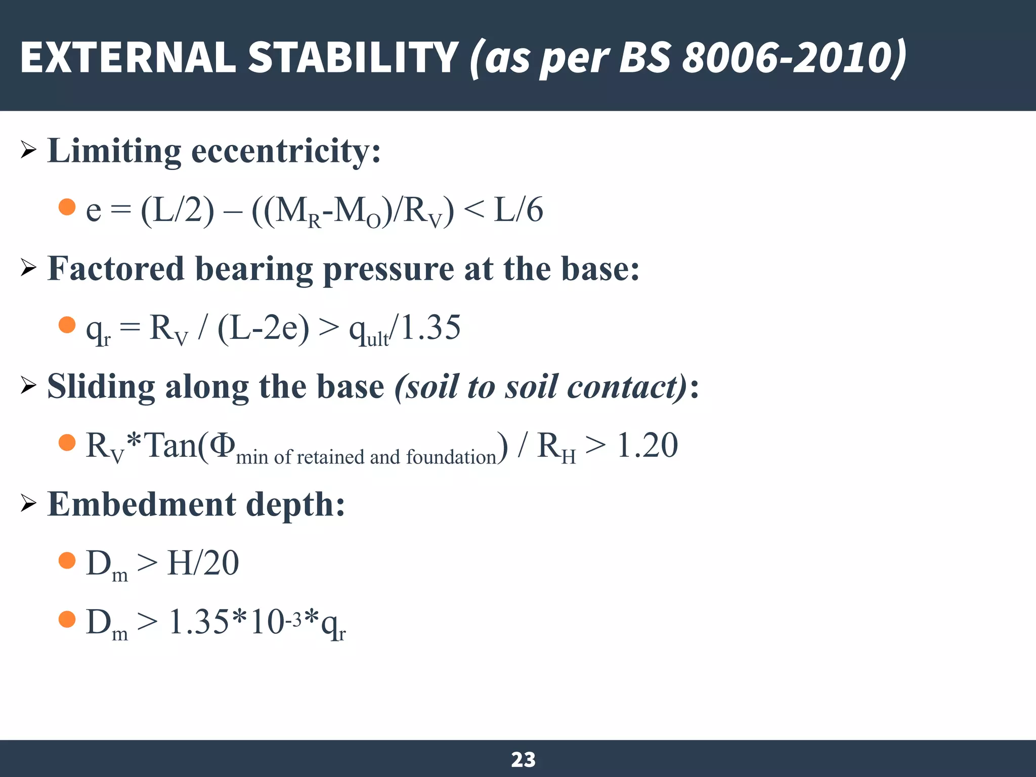 Principles and design concepts of reinforced soil walls | PDF
