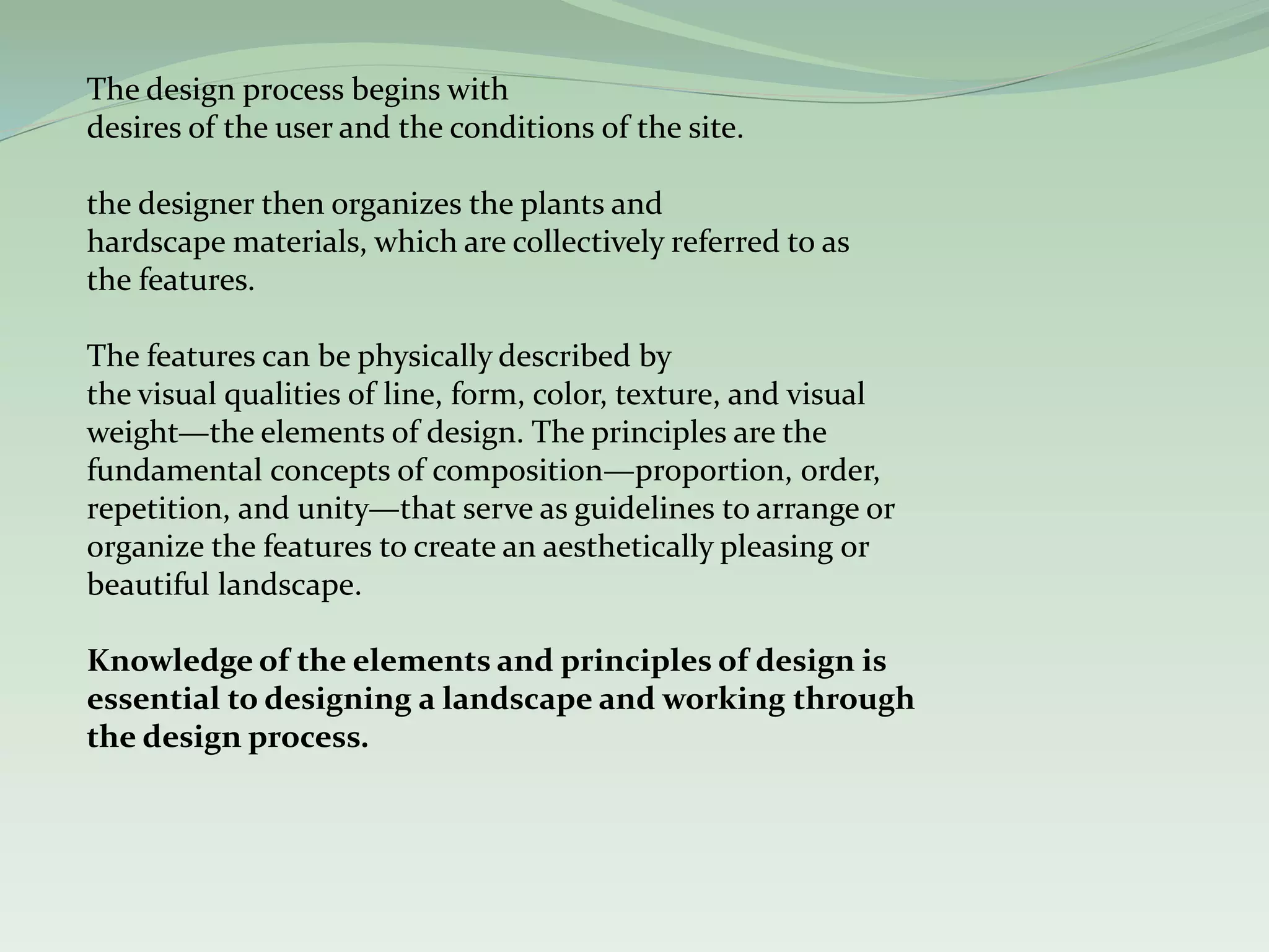 Principles and elements of landscape design | PPTX