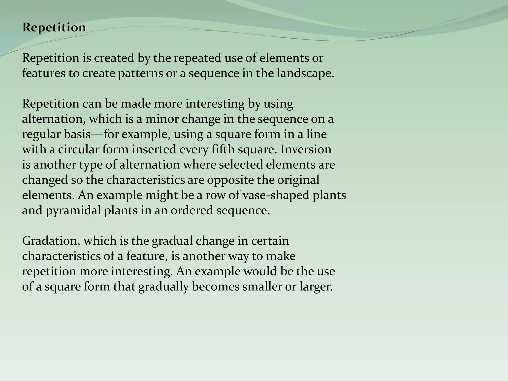 Principles and elements of landscape design | PPTX