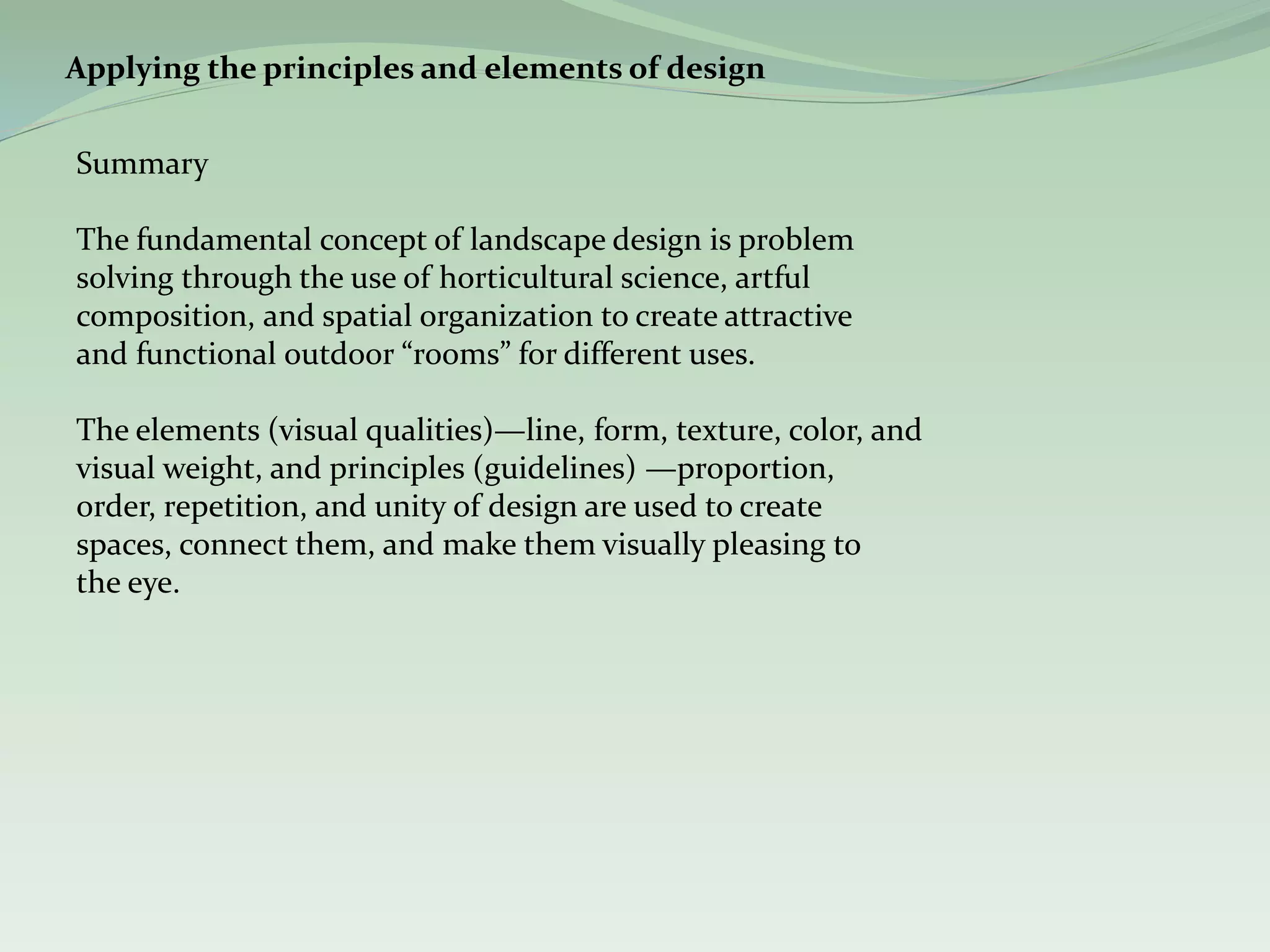 Principles and elements of landscape design | PPTX