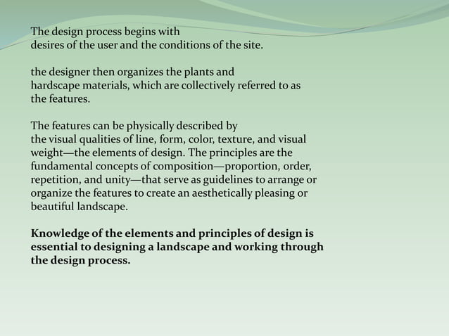 Principles and elements of landscape design | PPTX