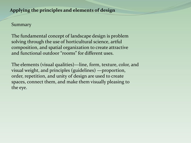 Principles and elements of landscape design | PPTX