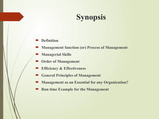 Fundamentals of Management principles and function of management | PPT