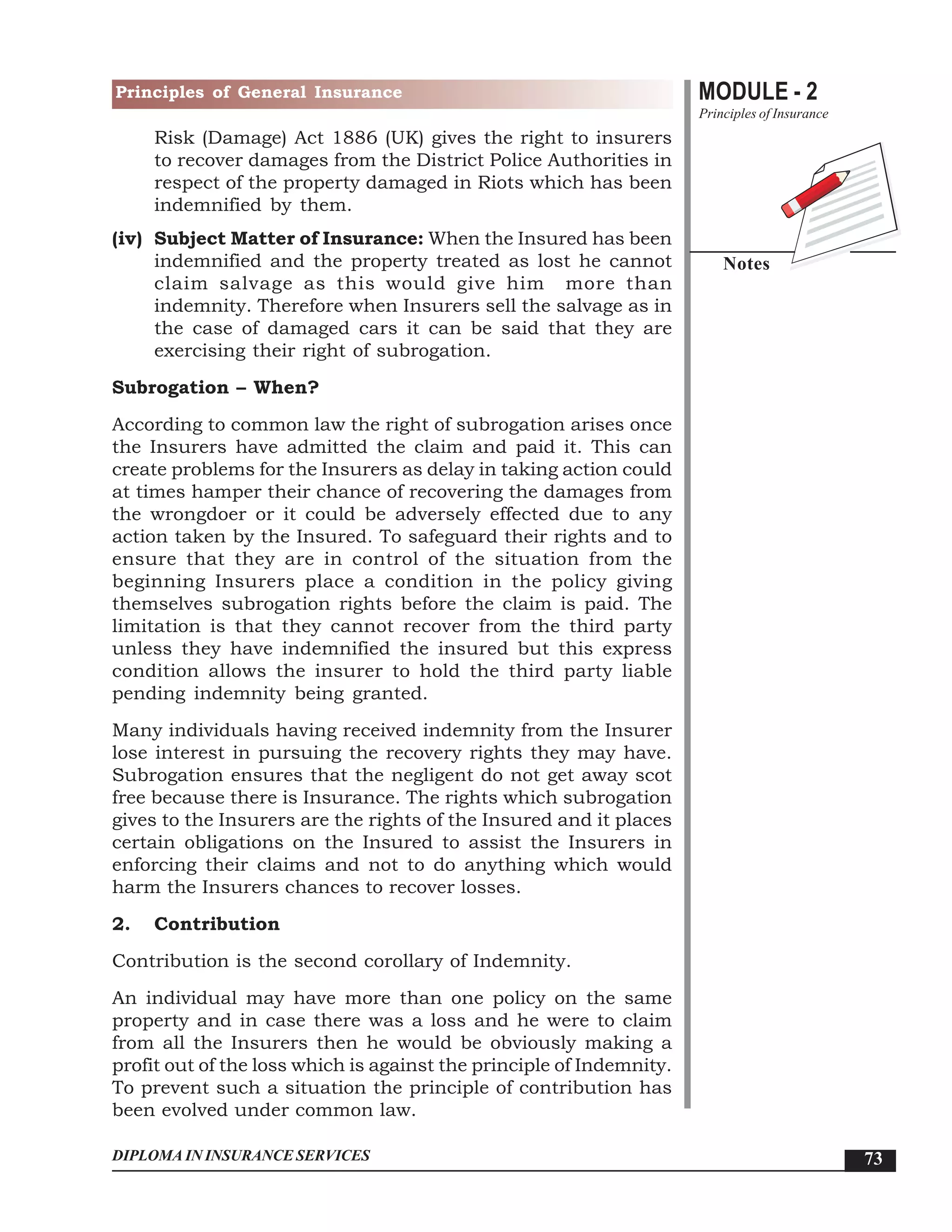 Principles and fundamentals of general insurance | PDF