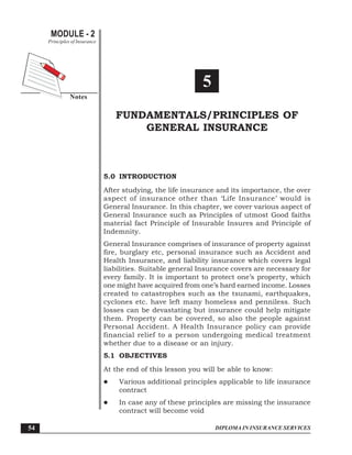 Principles and fundamentals of general insurance | PDF