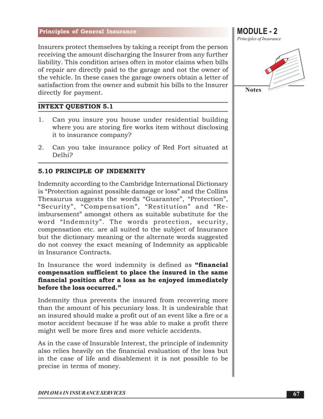 Principles and fundamentals of general insurance | PDF