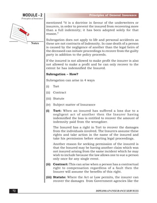 Principles and fundamentals of general insurance | PDF