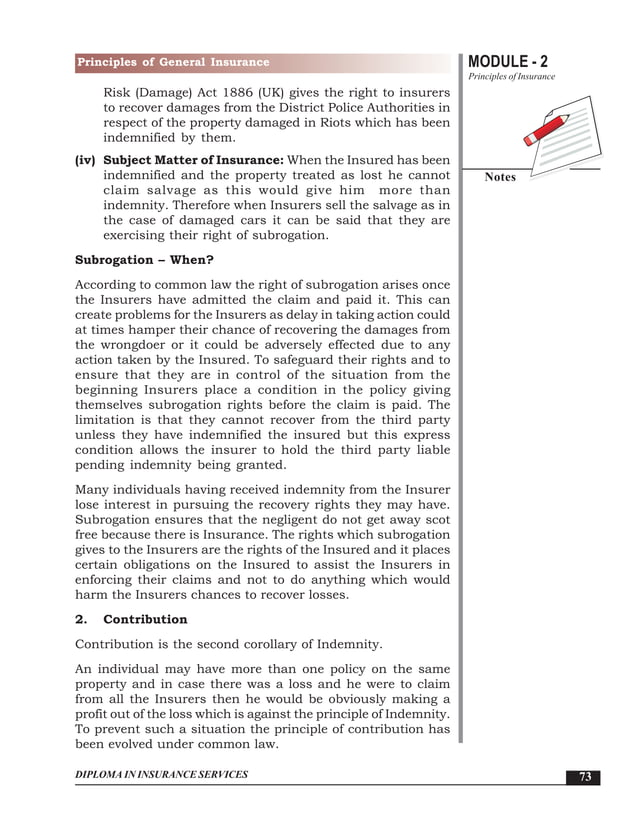 Principles and fundamentals of general insurance | PDF