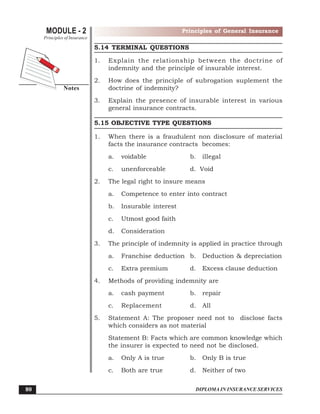 Principles and fundamentals of general insurance | PDF