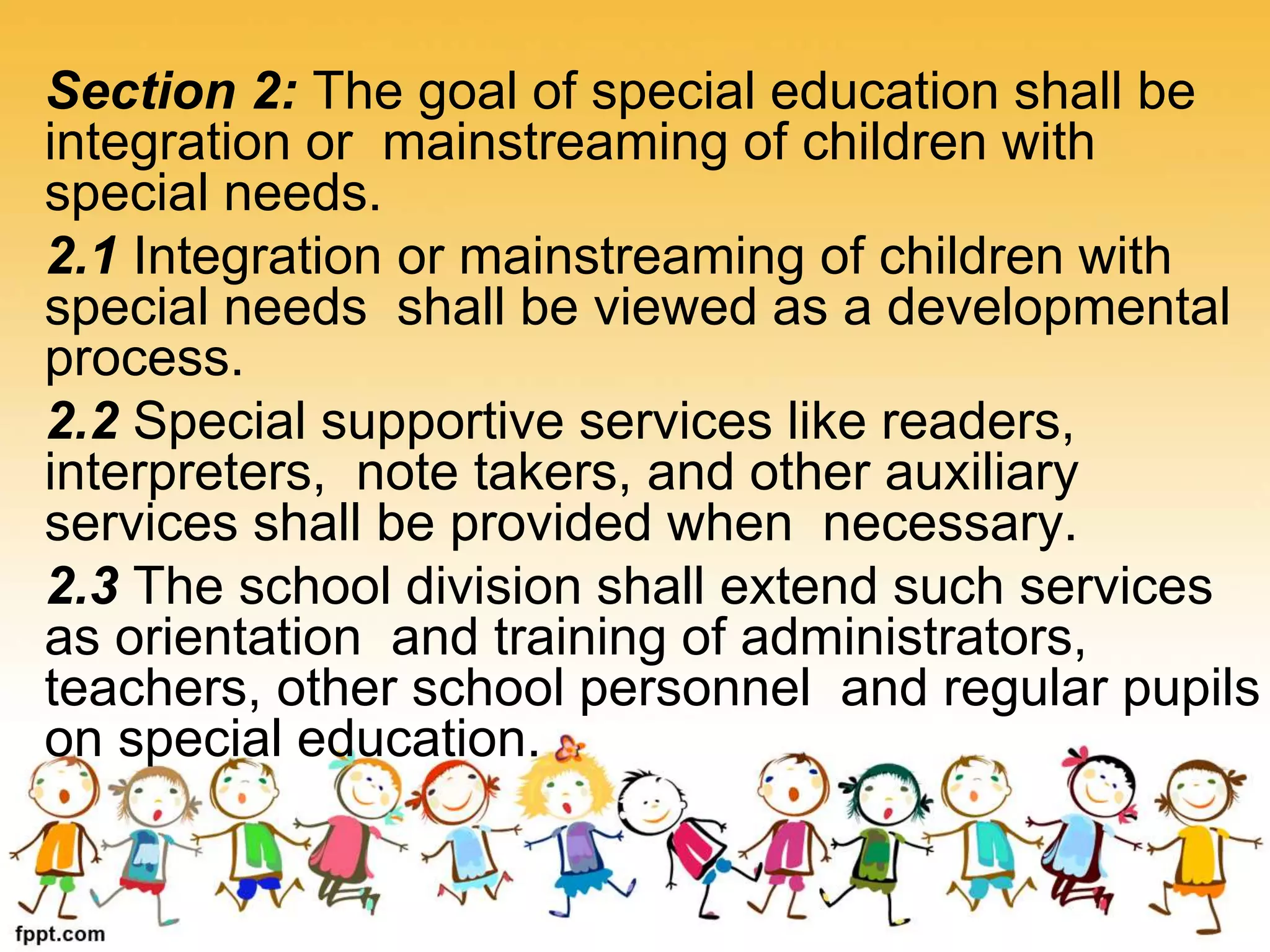 PRINCIPLES AND GUIDELINES FOR SPED IN THE PHILIPPINES | PPTX
