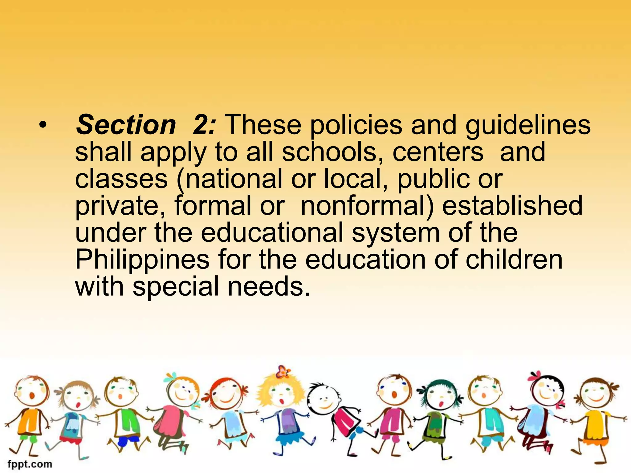 PRINCIPLES AND GUIDELINES FOR SPED IN THE PHILIPPINES | PPTX