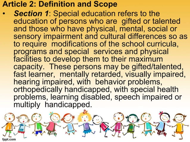 PRINCIPLES AND GUIDELINES FOR SPED IN THE PHILIPPINES | PPTX