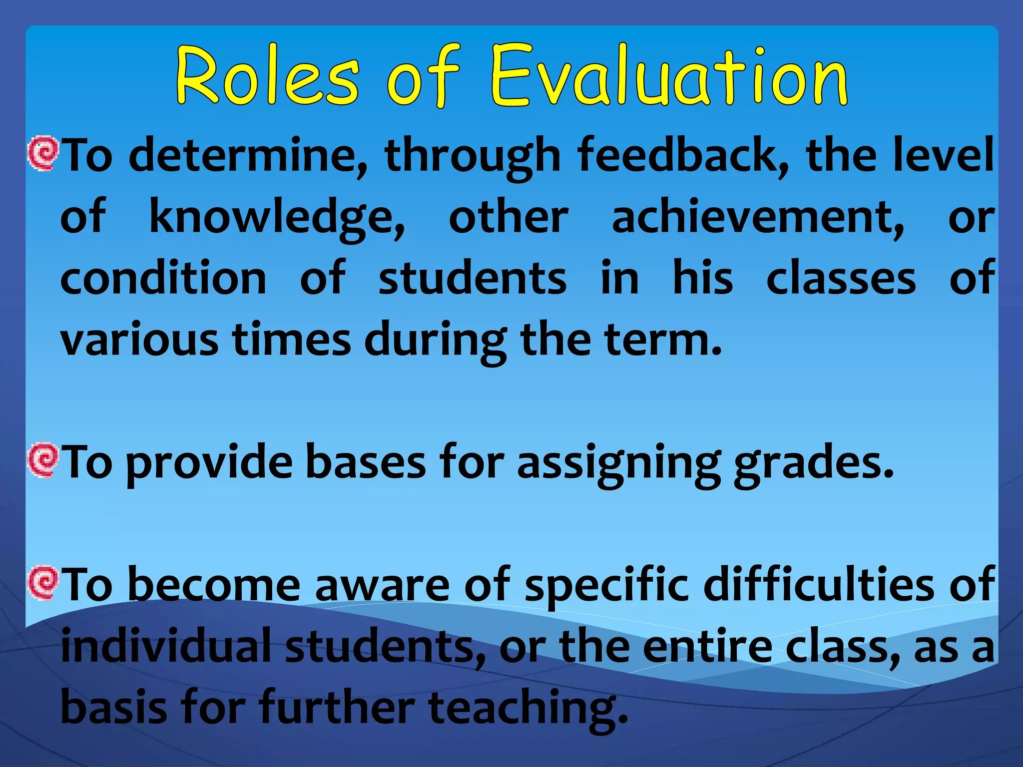 roles of evaluation | PPTX