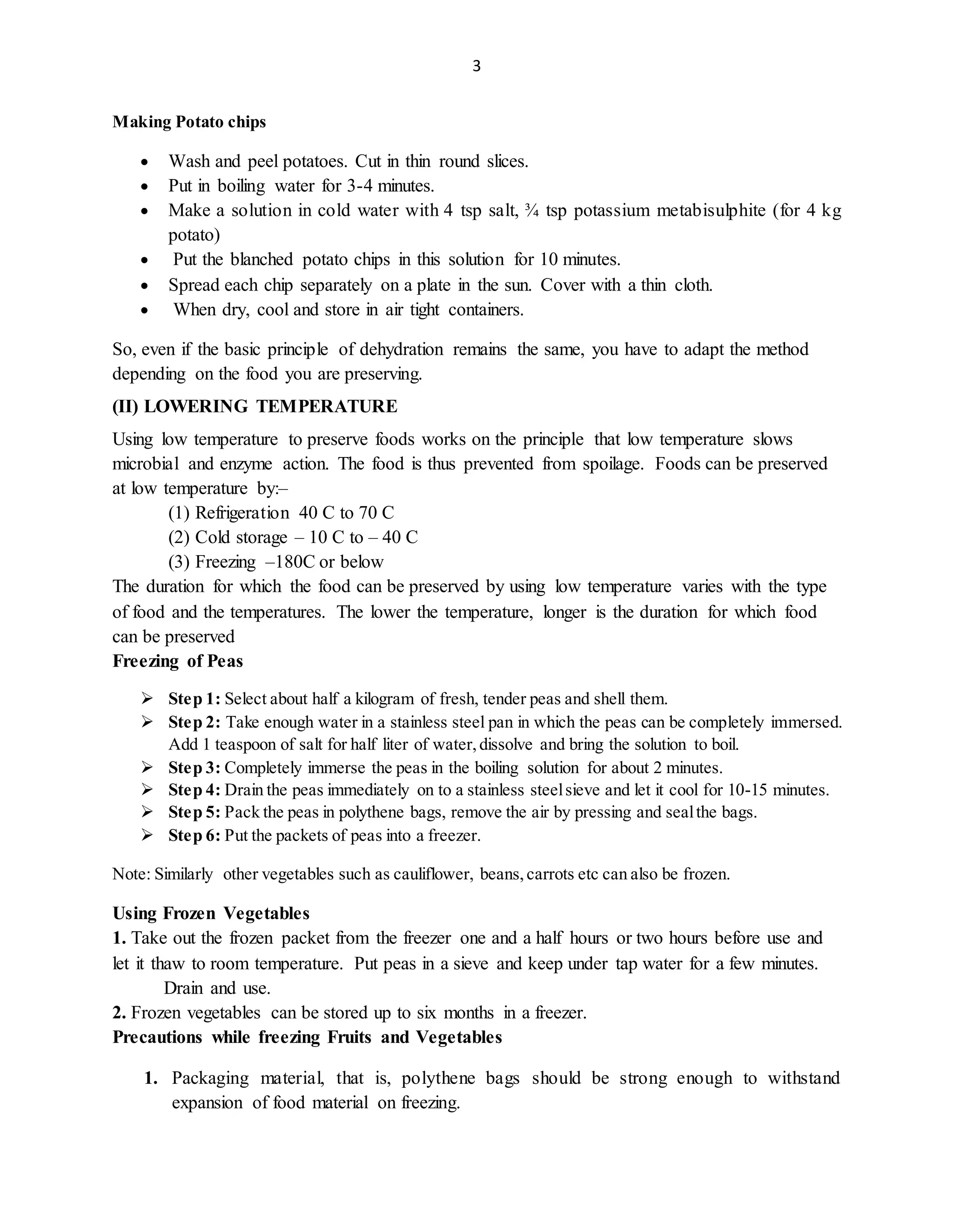 Principles And Methods For Food Preservation | PDF