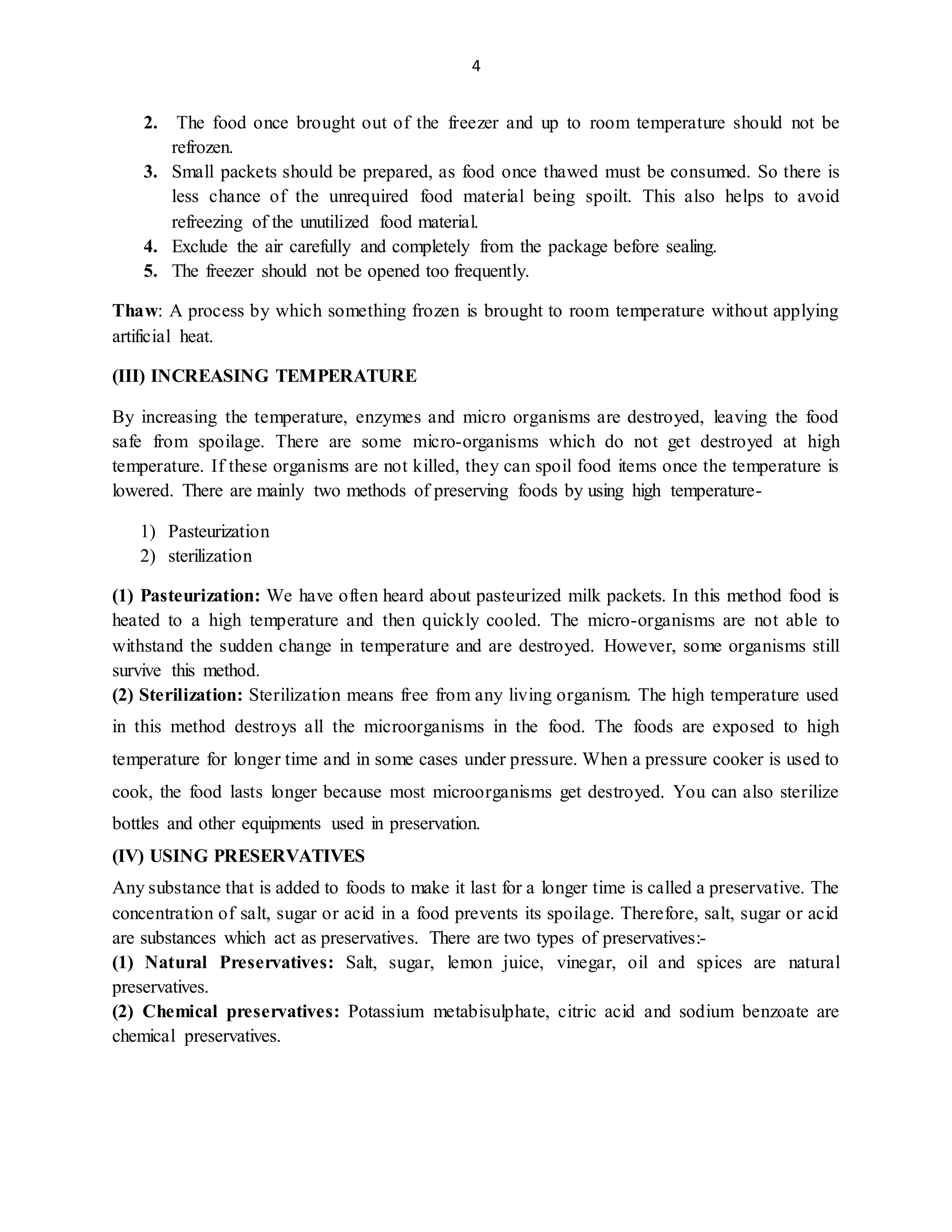 Principles And Methods For Food Preservation | PDF