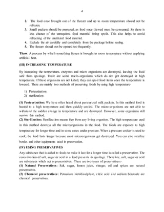 Principles And Methods For Food Preservation | PDF