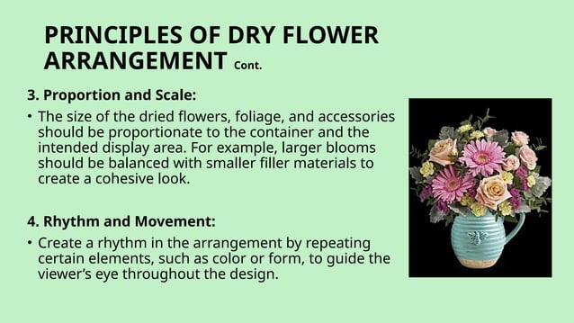 principles and methods of dry flower arrangement.pptx | Gardening ...