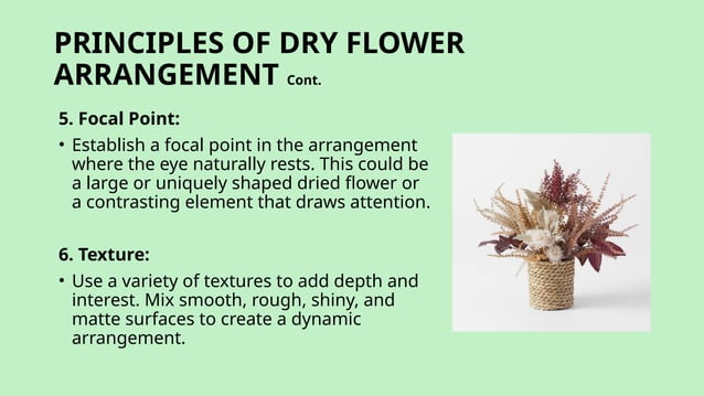 principles and methods of dry flower arrangement.pptx | Gardening ...