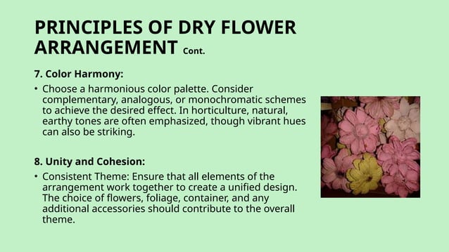 principles and methods of dry flower arrangement.pptx | Gardening ...