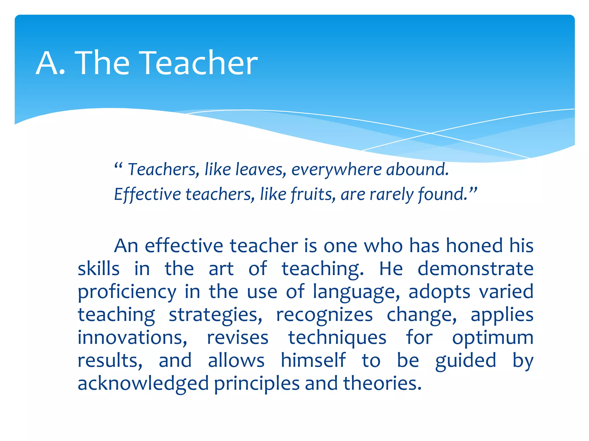 Principles and methods of effective teaching | PPTX