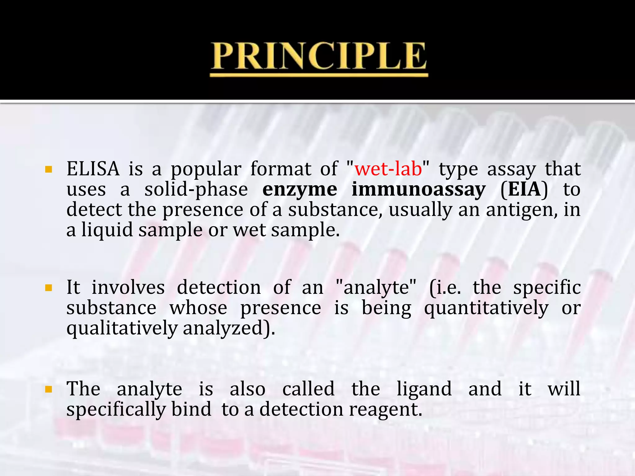 Principles and methods of elisa, fpia, | PPTX