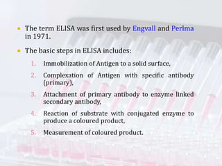 Principles and methods of elisa, fpia, | PPTX