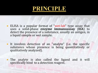 Principles and methods of elisa, fpia, | PPTX