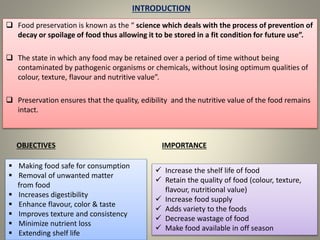 Principles and methods of food preservation | PPTX