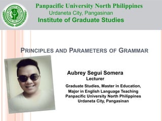 Principles and parameters of grammar report | PPTX